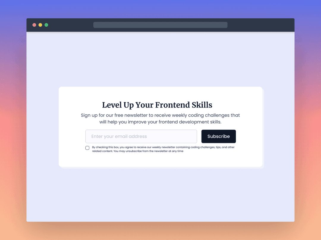 Frontendpro Challenge Newsletter Card Component